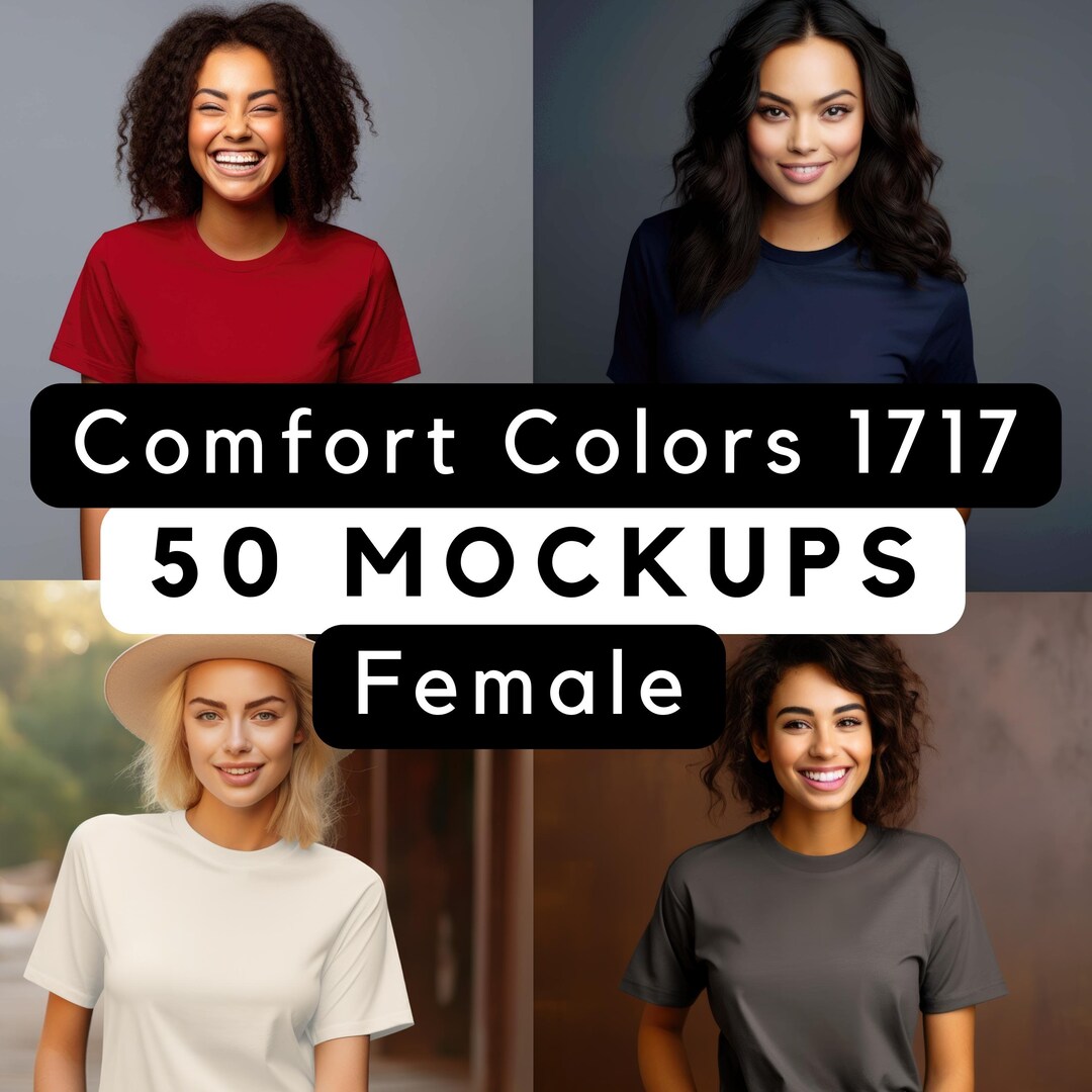 1717 Model Bundle, Comfort Colors C1717 Mockups, Female Mockup Bundles ...