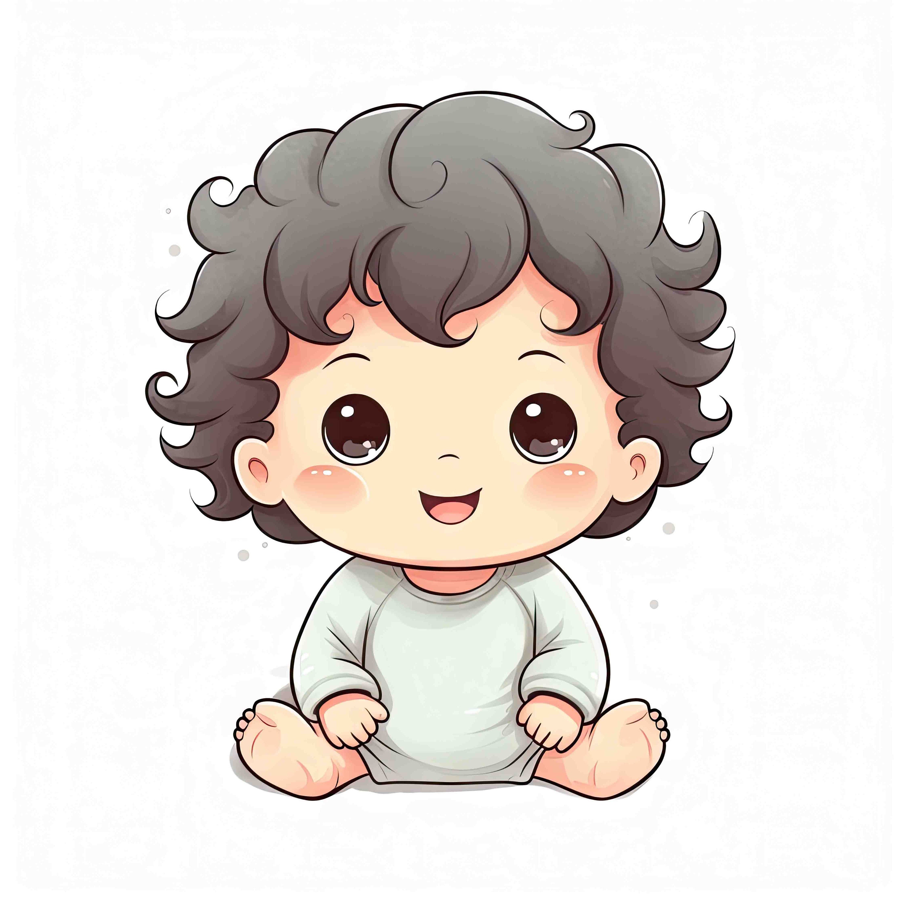 Cute Babies Clipart Kawaii Images Baby Drawings Cartoon Baby - Etsy ...