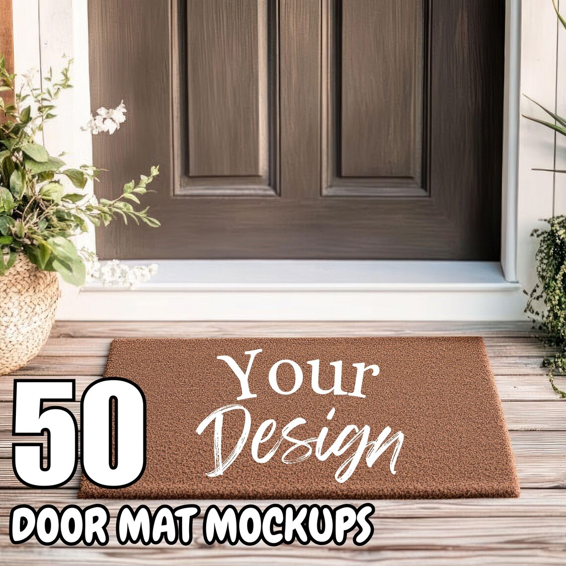 Doormat Mockup Bundle, Customizable Door Mat Mock Up, Floor Mat Mockup ...