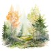 Forest Clipart, Spring Landscape, Geenery Clipart, Nature Clipart ...