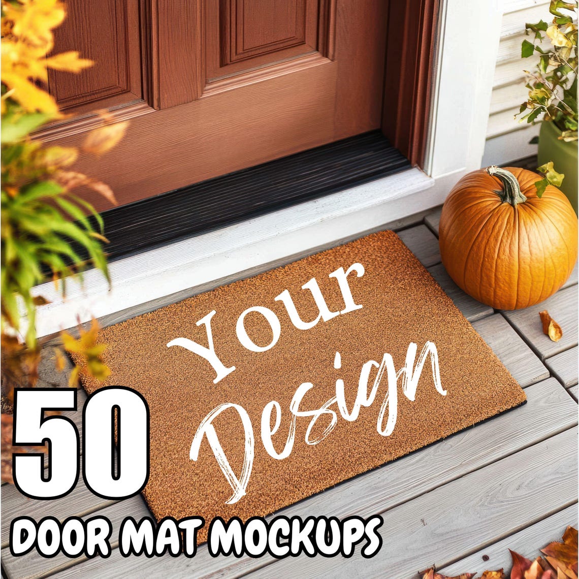 Doormat Mockup Bundle, Customizable Door Mat Mock Up, Floor Mat Mockup ...