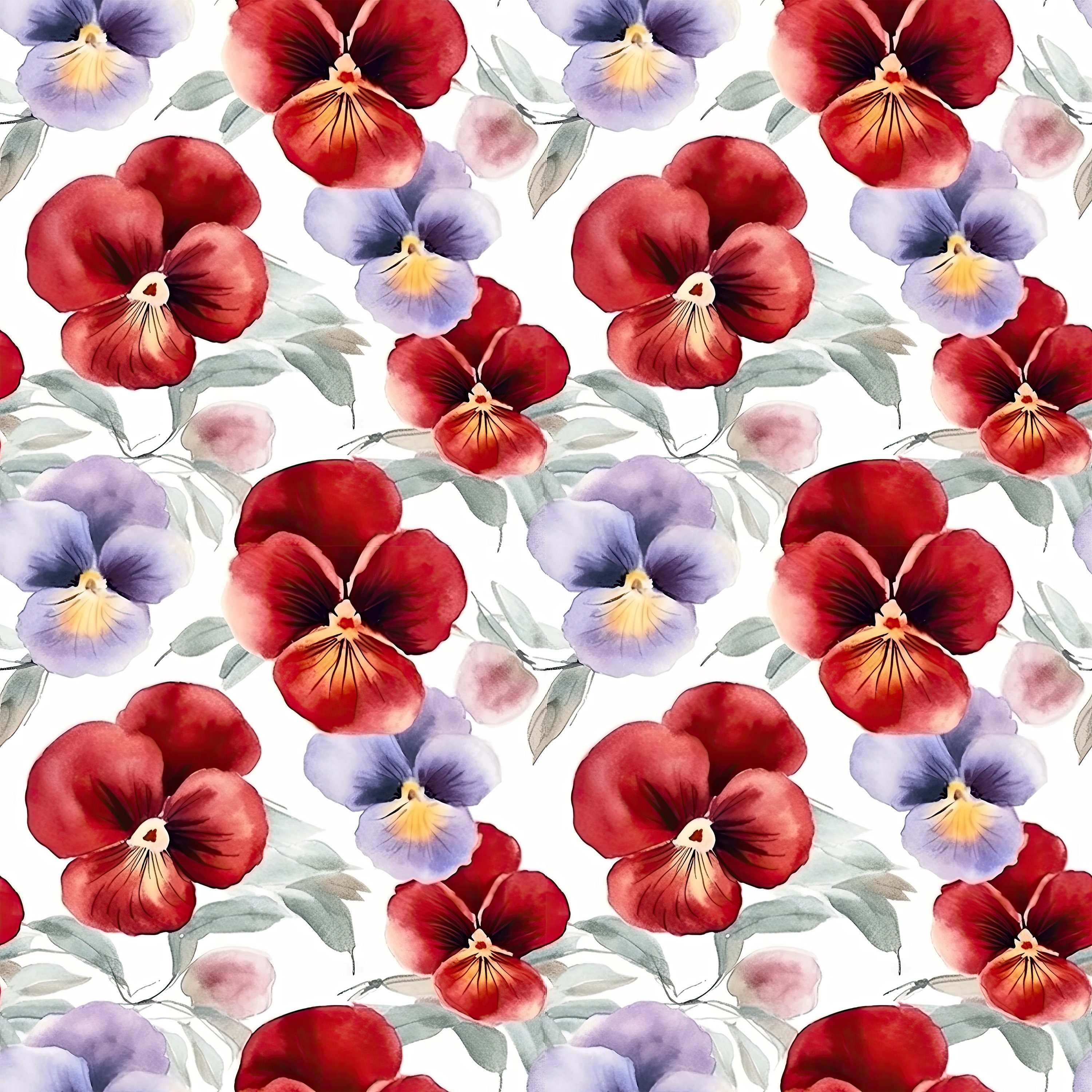 Watercolor Pansies 10 Seamless Patterns Pansies Pansy - Etsy