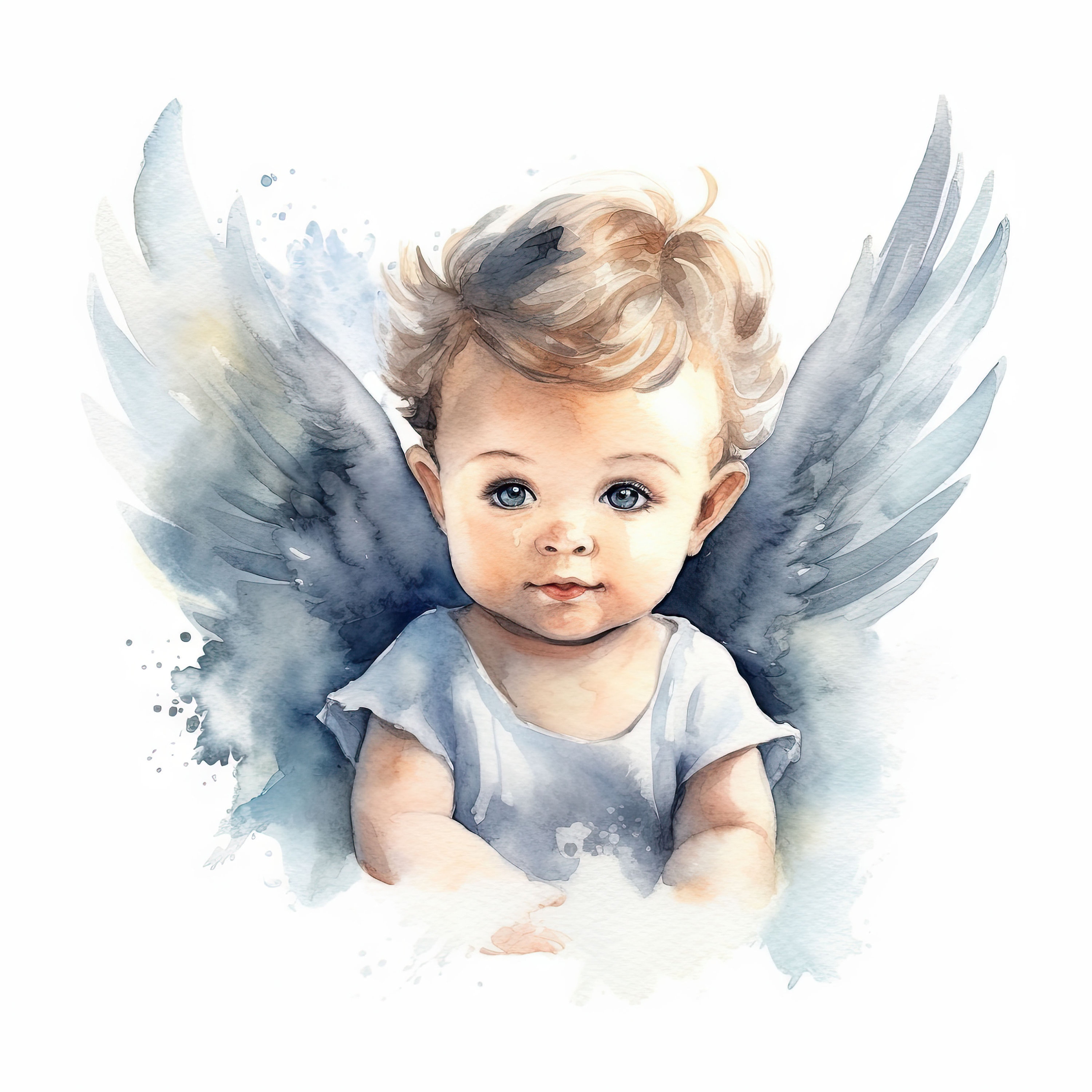 Baby Angels Clipart Watercolor Angel Babies Postcard 50 High - Etsy