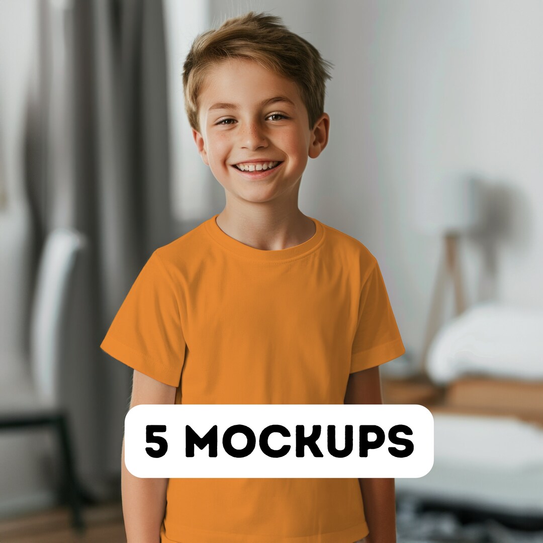 Gildan 5000B Tennessee Orange Mockup Bundle, Gildan Youth Mockup ...