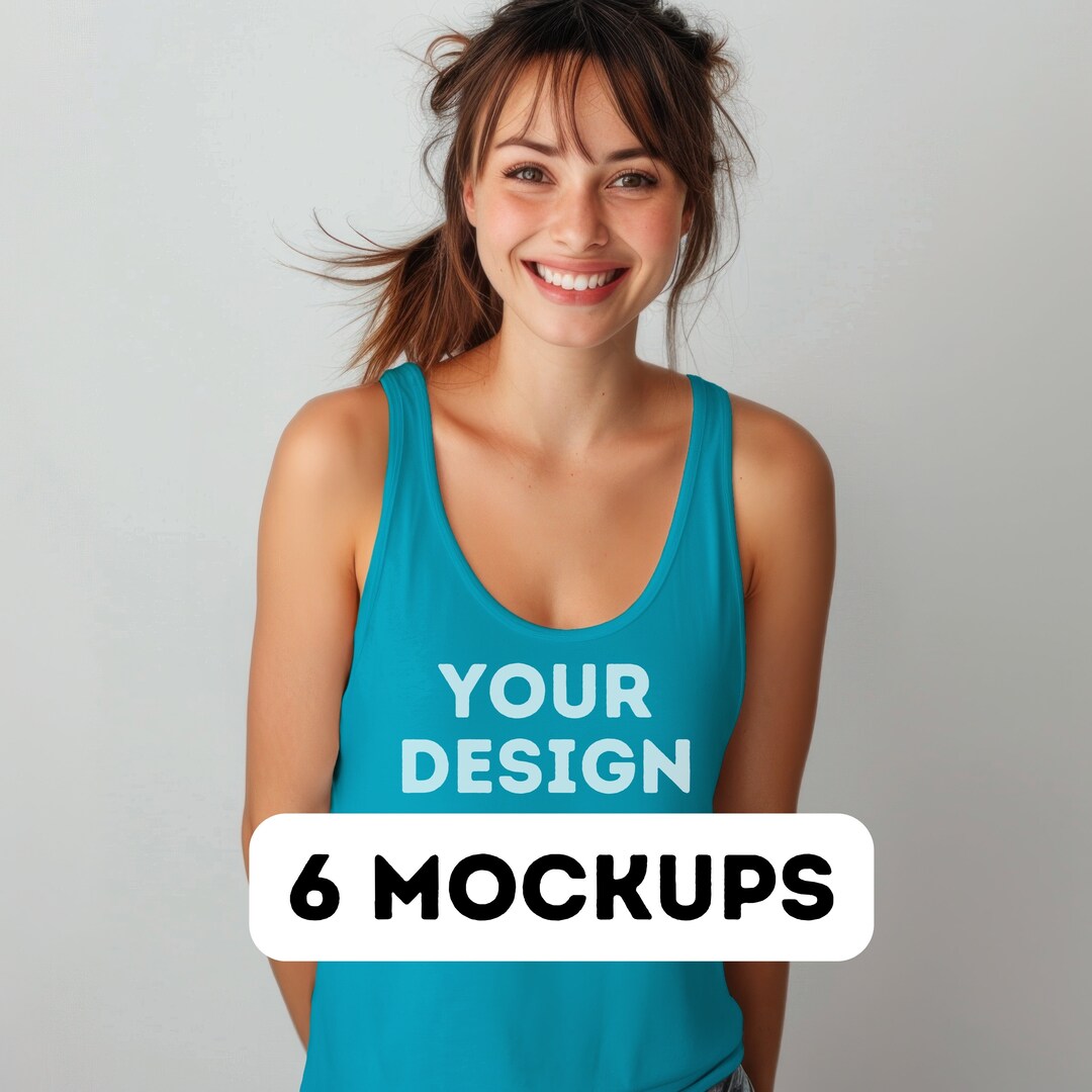 Next Level 1533 Mockup Turquoise Tank Top Mockup, Next Level Mock-up ...