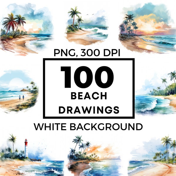 Beach Watercolor - Etsy