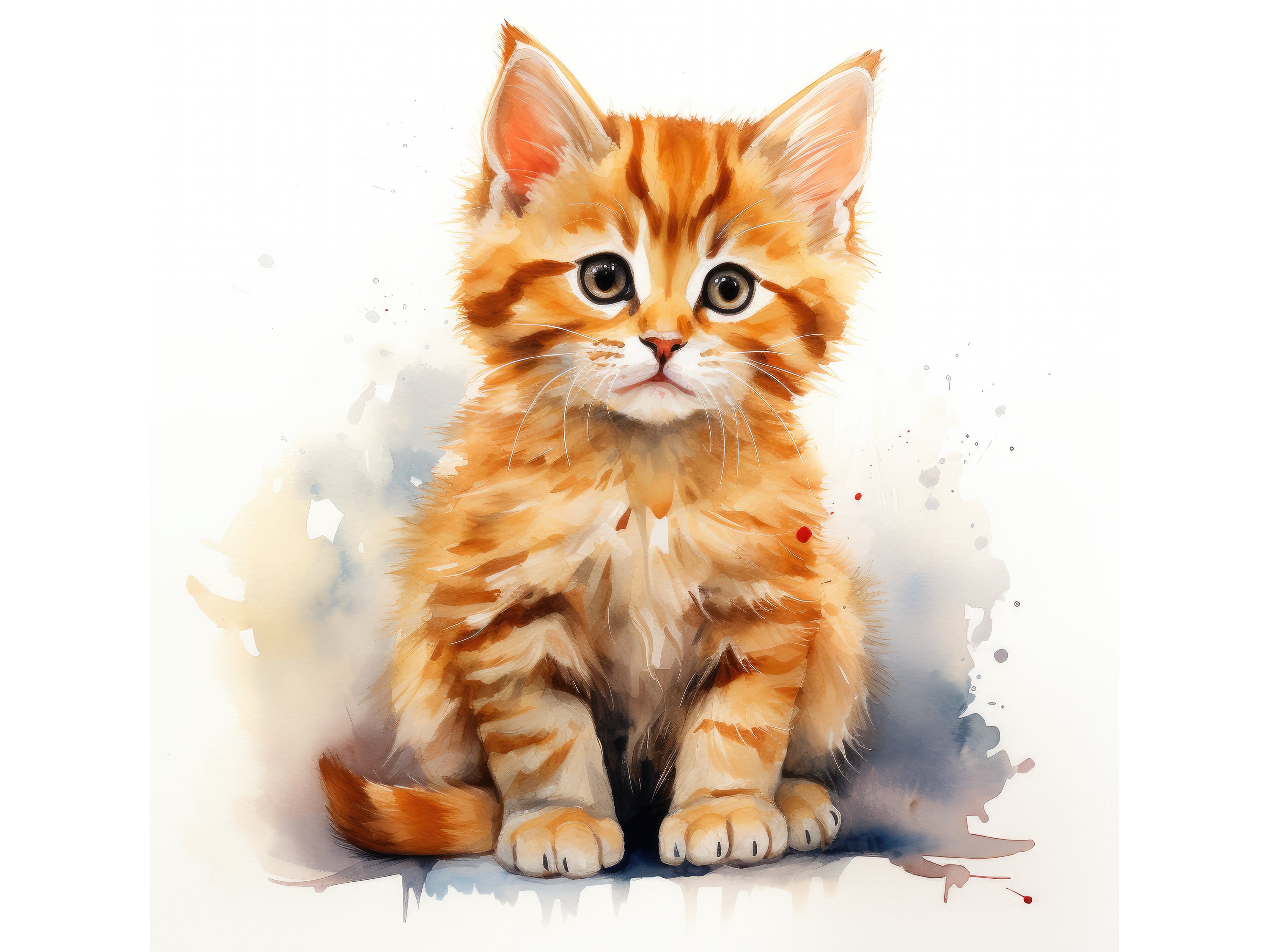 Watercolor Kitten Clipart 100 PNG Images Cute Cats Cat - Etsy