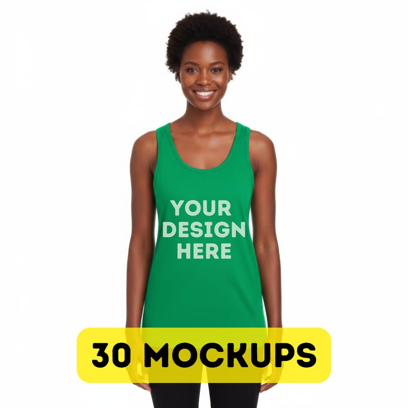 Gildan 5200 Female Mockup Bundle, Summer Tank Top Mock, Your Design ...