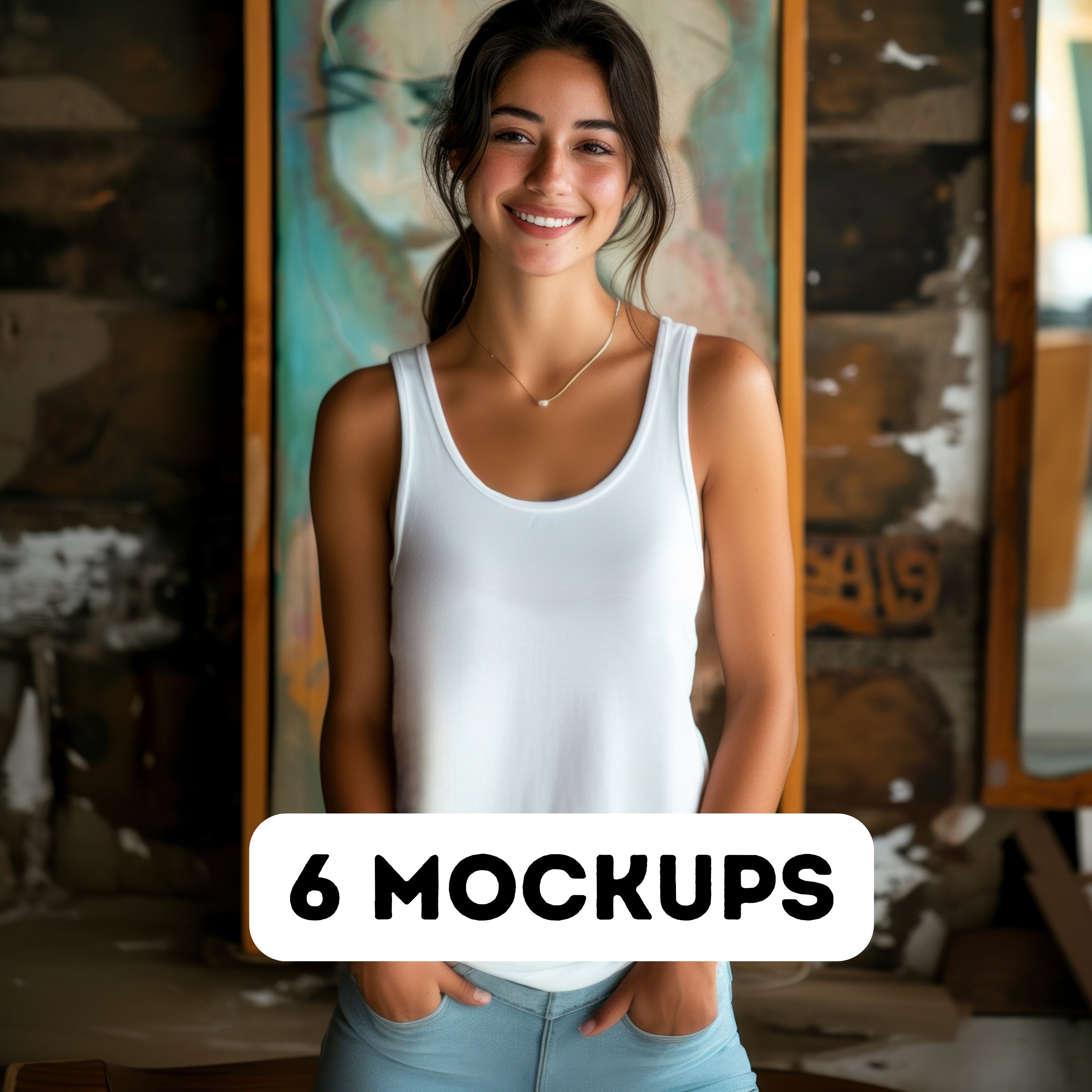 Next Level 1533 Mockup White Tank Top Mockup, Next Level Mock-up Bundle ...