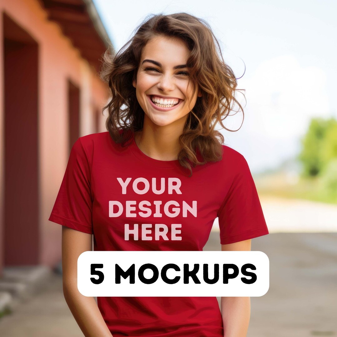 Comfort Colors C1717 Red Shirt Mockup, 1717 Red Mock-up, C1717 Red ...