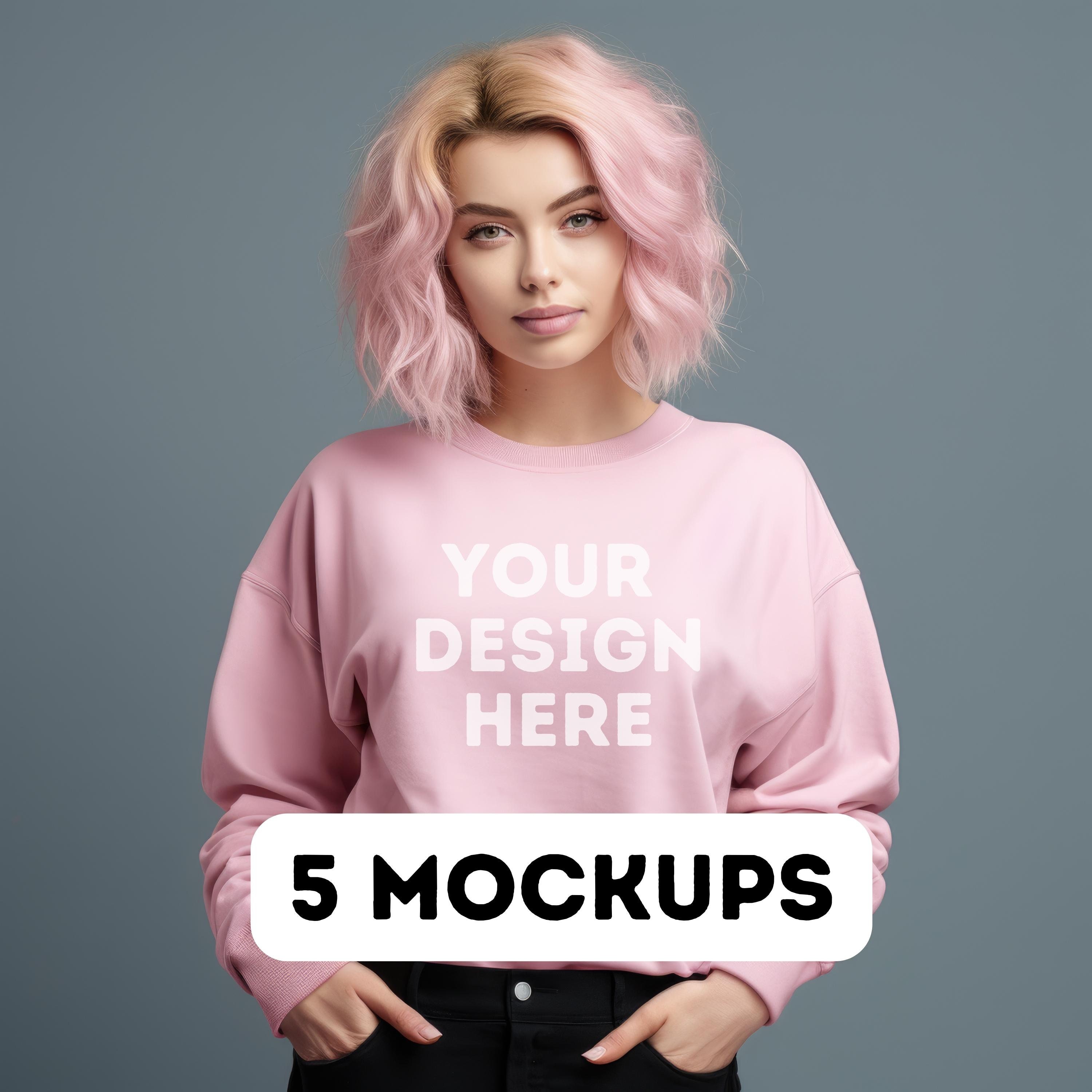 Gildan 18000 Light Pink Mockup Bundle Gildan Pink 18000 - Etsy