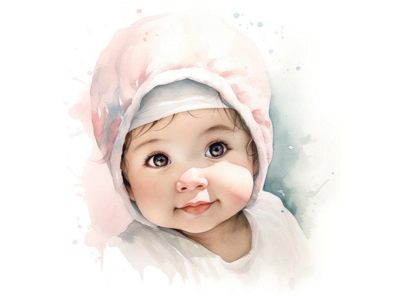 Babies Clipart PNG Bundle Design Cute Babies Watercolor - Etsy