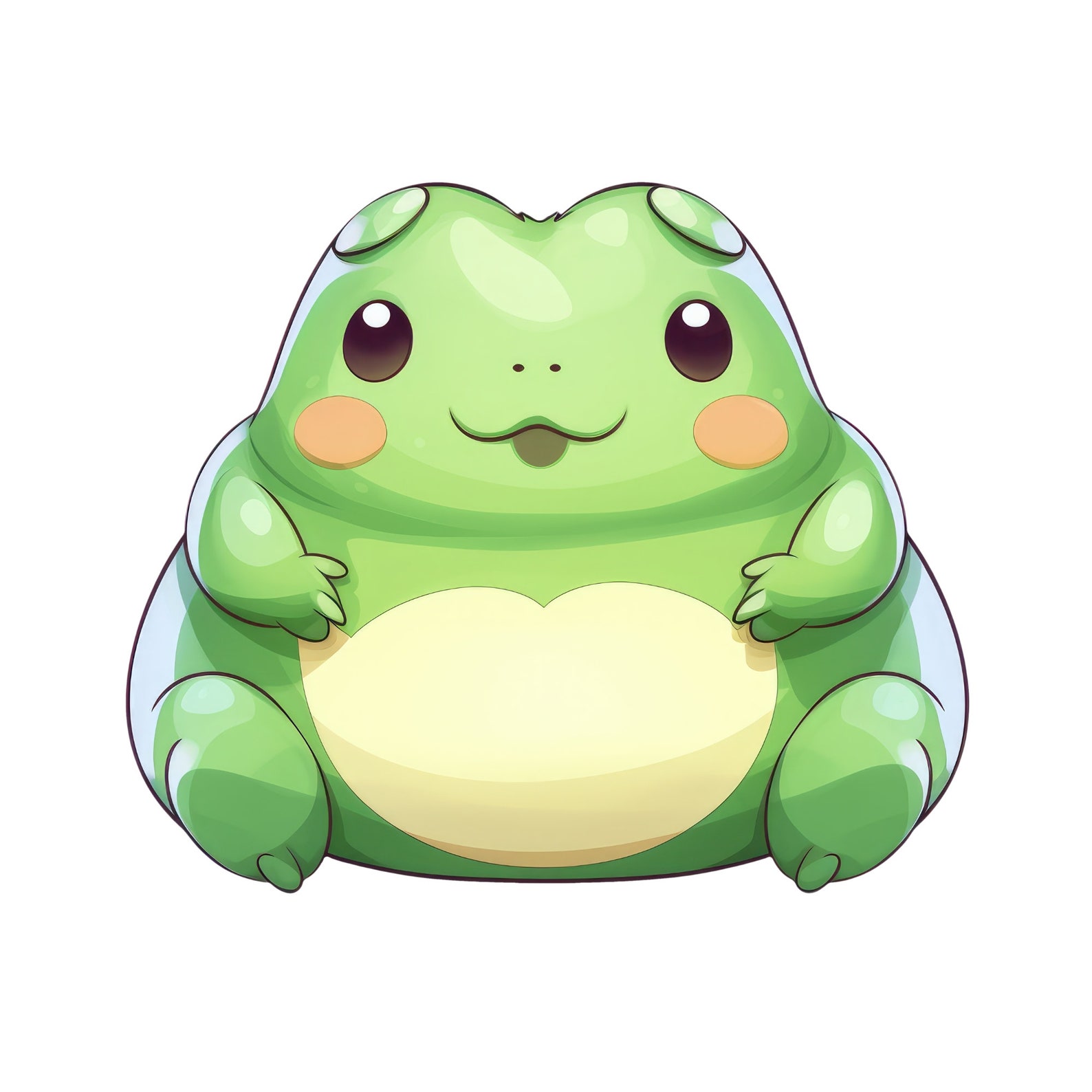 Cute Frog Clipart, Watercolor Frog Png Bundle, Clipart Pack, Fat Frogs ...