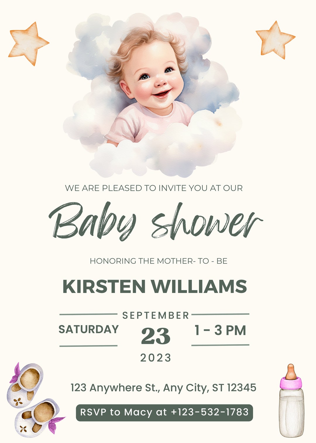 Personalized Baby Shower Invitation, Gifts-for Mom, Printable ...