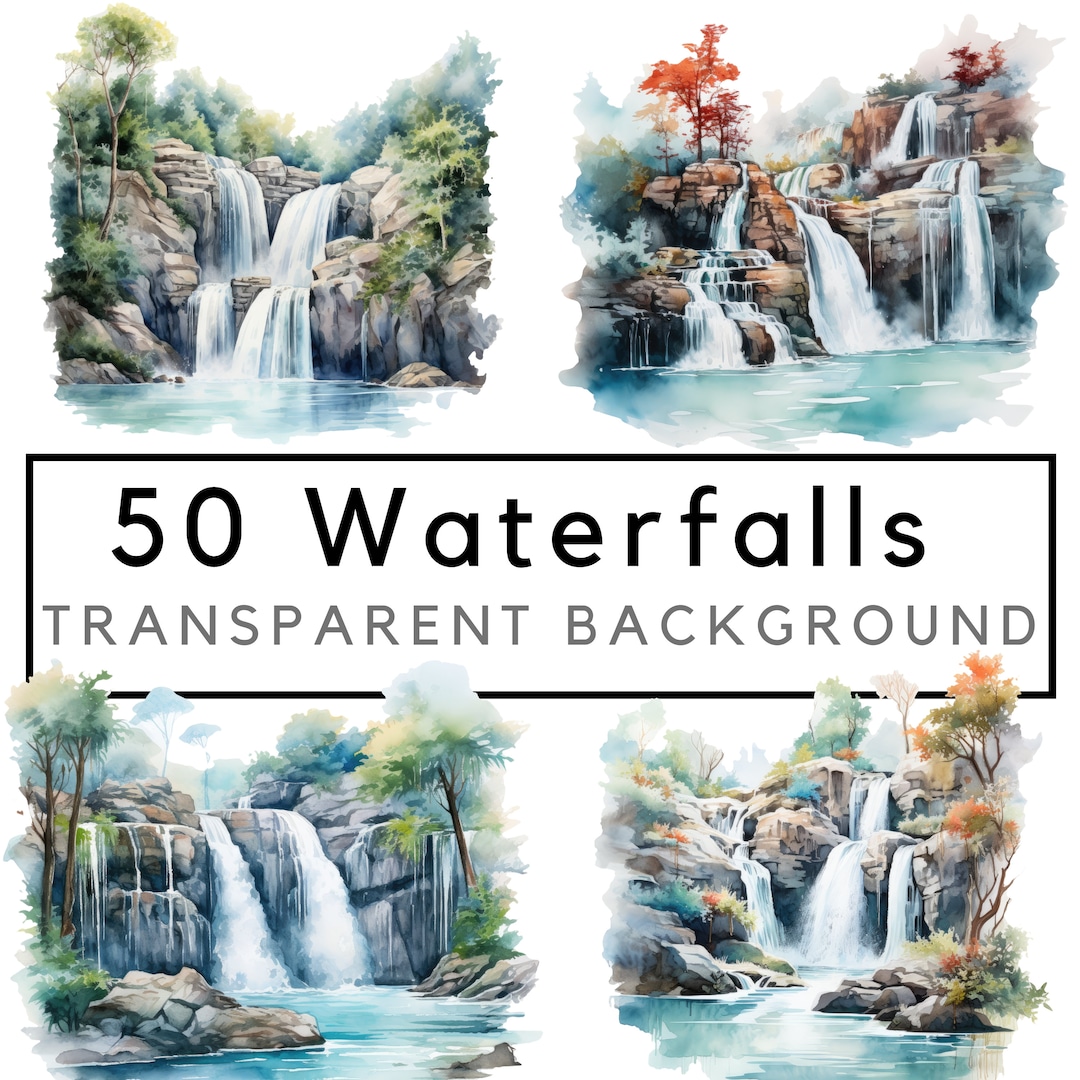 Waterfall Clipart Waterfall Clip Art Waterfall Png - Etsy