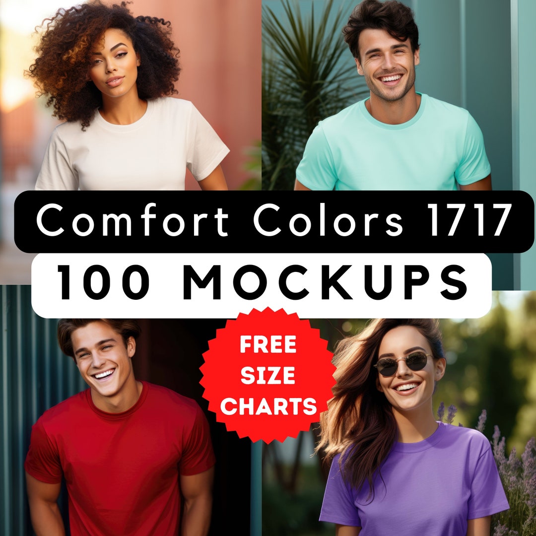 Comfort Colors 1717 Mockups, C1717 Model Bundle, Female and Male Mockup ...