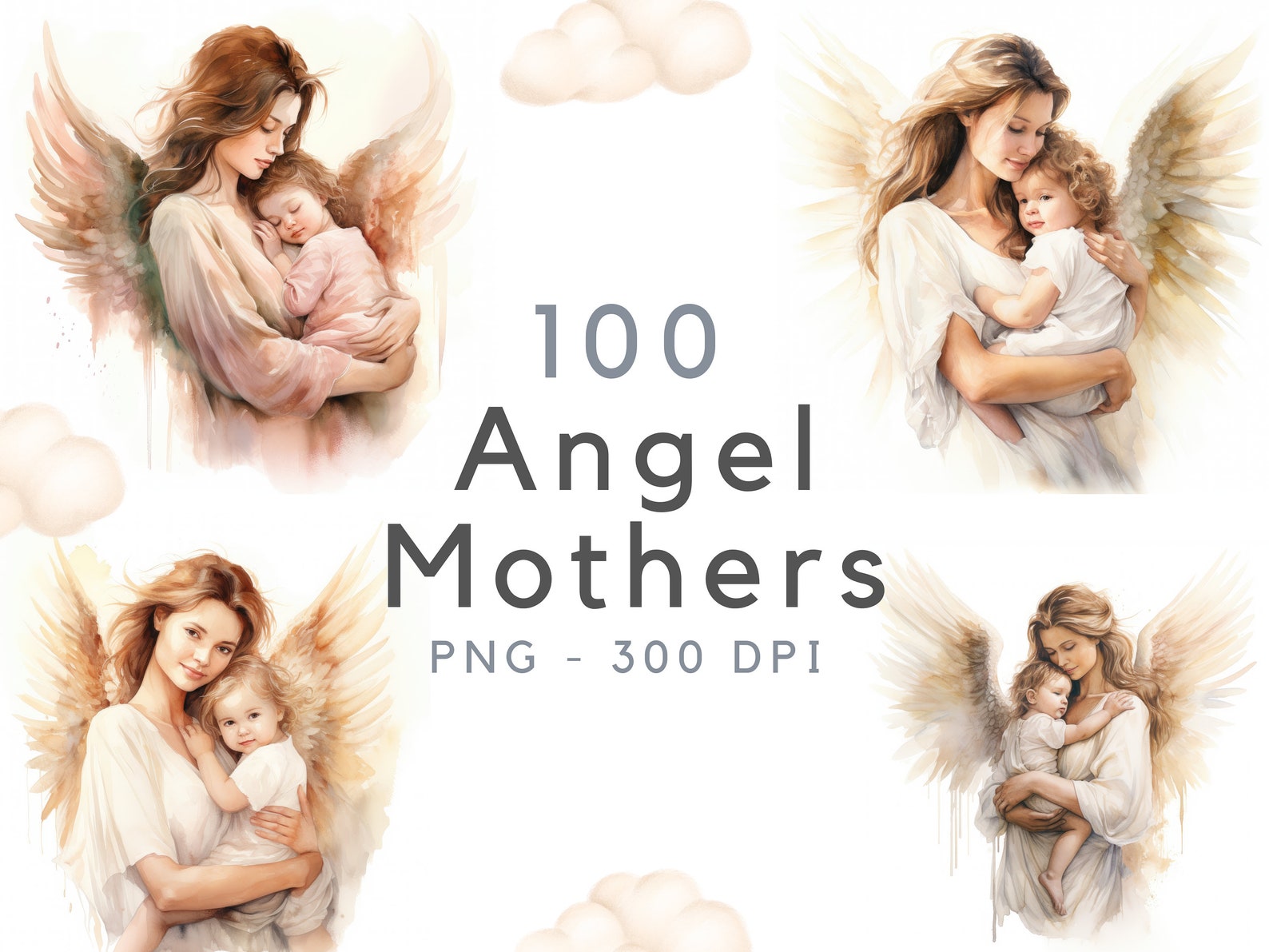 Mother Angel Clipart Babyboy Angel Babygirl Angel Angle - Etsy