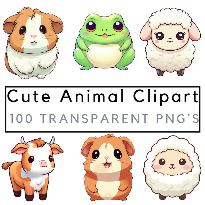Guinea Pig Png Frog Clipart Sheep Png Cute Cow Clip Art - Etsy Australia