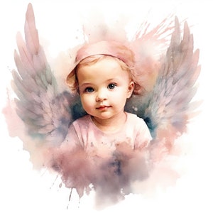 Baby Angels Clipart Watercolor Angel Babies Postcard 50 High - Etsy Australia