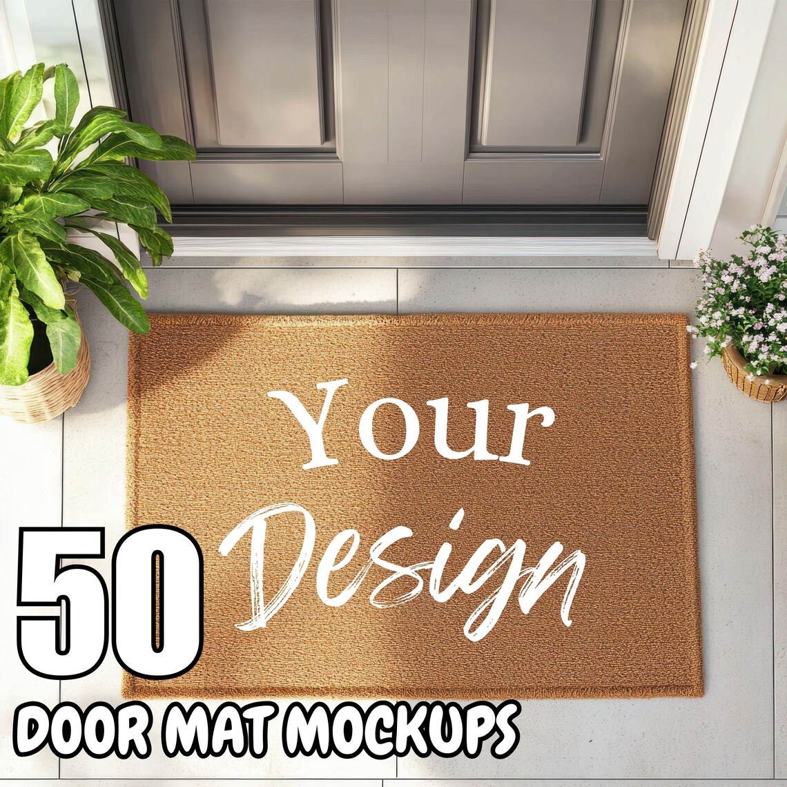 Doormat Mockup Bundle, Customizable Door Mat Mock Up, Floor Mat Mockup ...