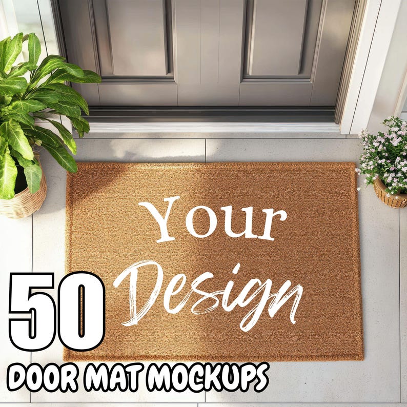 Doormat Mockup Bundle, Customizable Door Mat Mock Up, Floor Mat Mockup ...