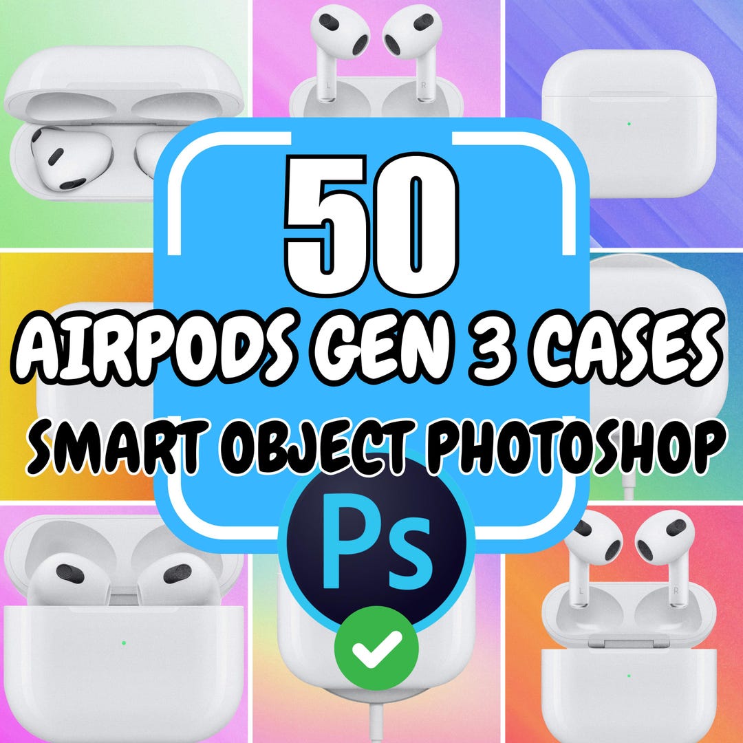 Airpods Gen3 Photoshop Mock Ups, Sublimination Airpods, Case Decal ...