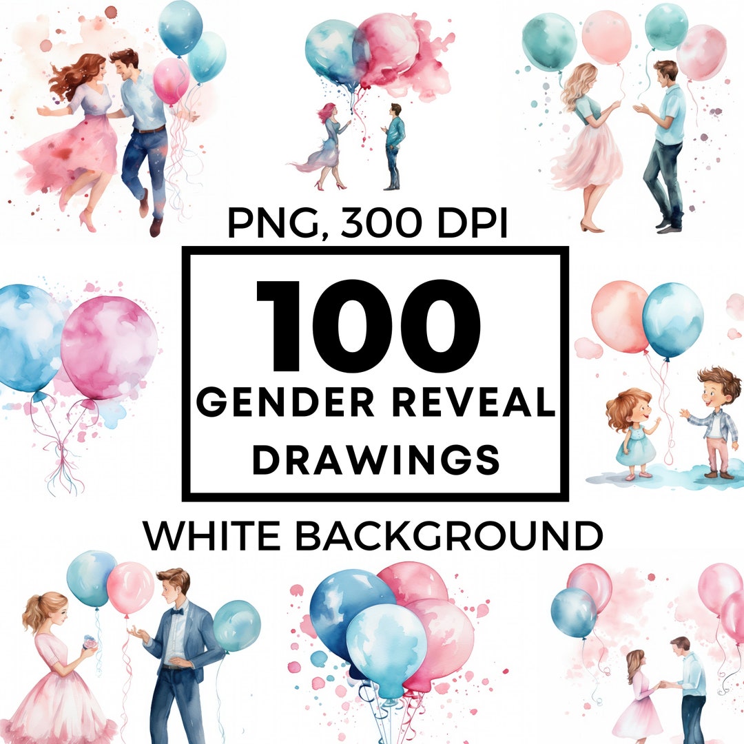 Gender Reveal Clipart, Gender Reveal Invite, Its a Boy, Its a Girl ...