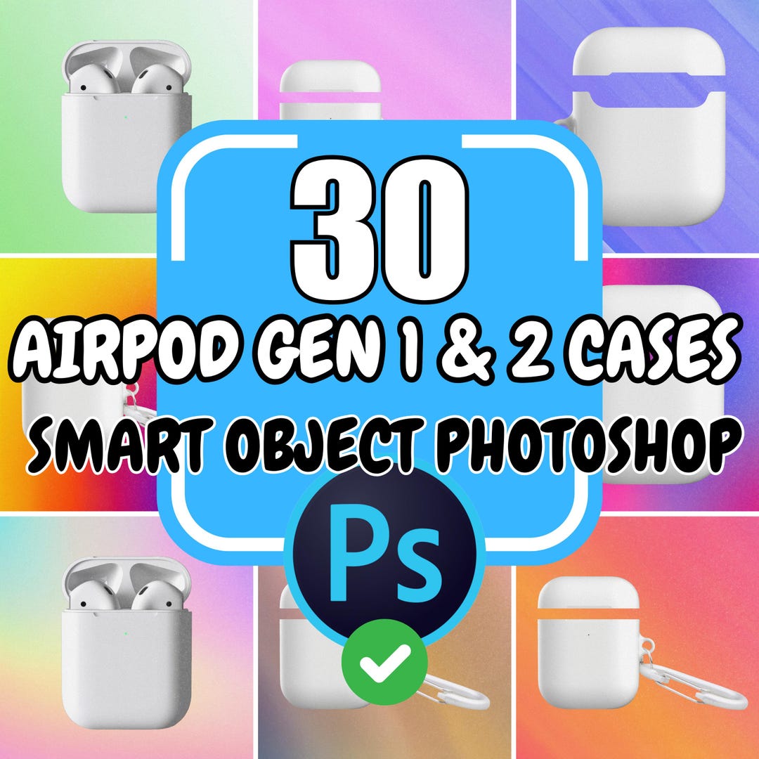 Airpods Case Mockup, Airpods Gen 1 Gen 2 Mockups Package, Airpods Apple ...