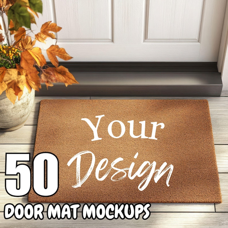 Doormat Mockup Bundle, Customizable Door Mat Mock Up, Floor Mat Mockup ...