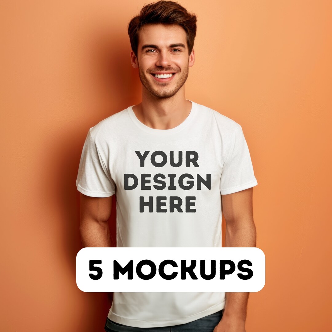 Mockup Photo Male Tee Mocks 3001, Male Model Mock 3001, Lifestyle Male ...