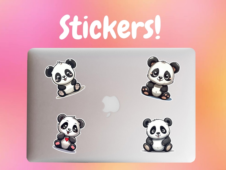 Kawaii Panda Clipart | Stickers Panda Digital Download Stickers | Cute ...