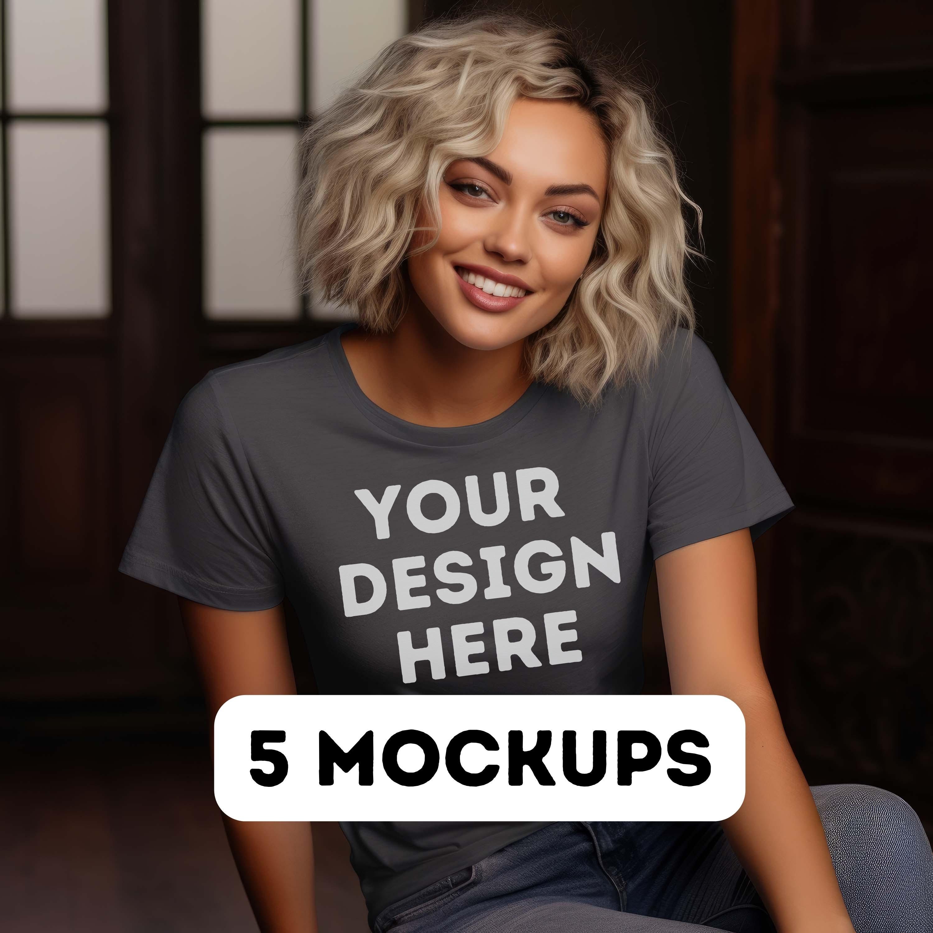 Iron Grey Unisex Shirt Mockup, Mockup Boho Style Bundle, Iron Gray ...