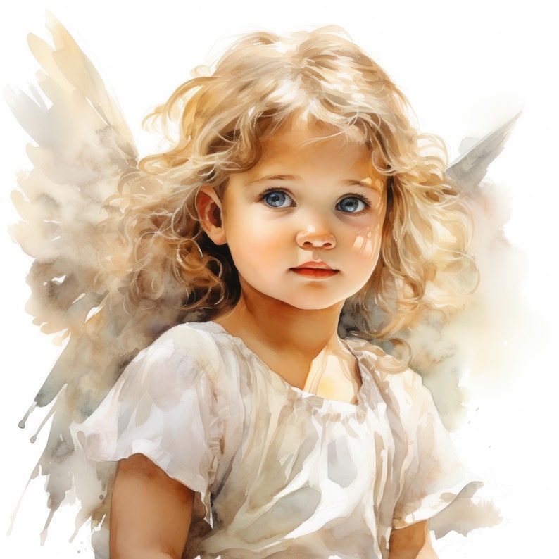 Baby Angels Watercolor Clipart Angel Babies Png Bundle - Etsy