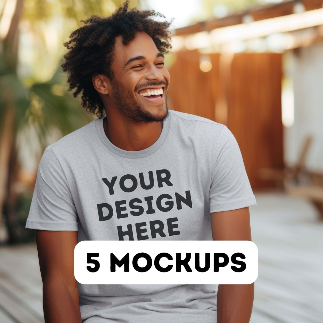 Ice Grey Gildan Mockups, Gildan 5000 Grey Mock up , Gildan 5000 Gray ...