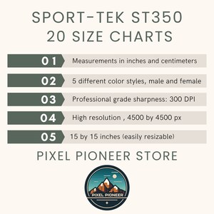 Sport-tek ST350 Size Chart, T-shirt Size Chart, Unisex Size Chart ...