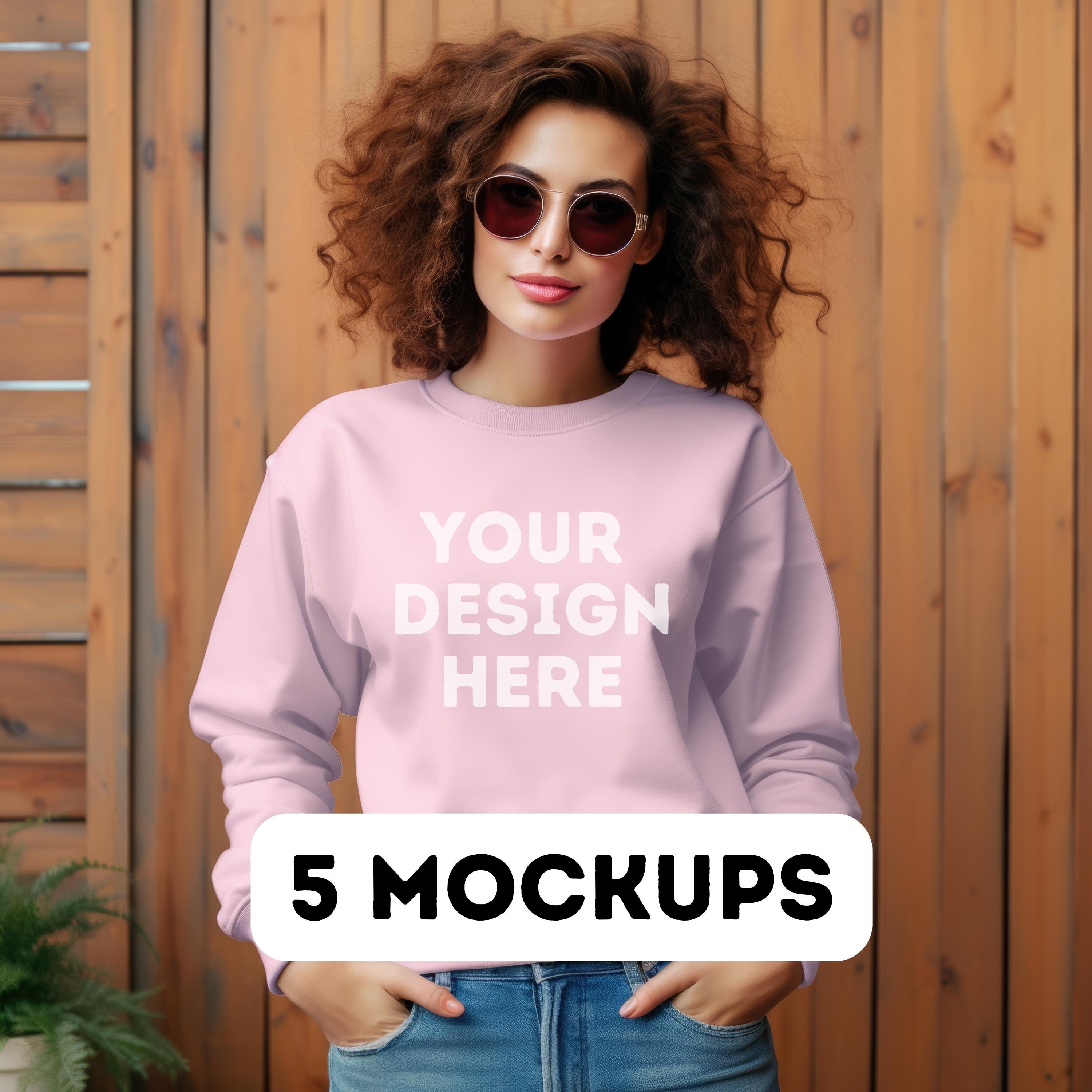 Gildan 18000 Light Pink Mockup Bundle Gildan Pink 18000 - Etsy