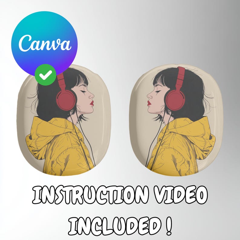 Airpods Max Canva Case Mockups, Printify Airpods Sublimination, Apple ...