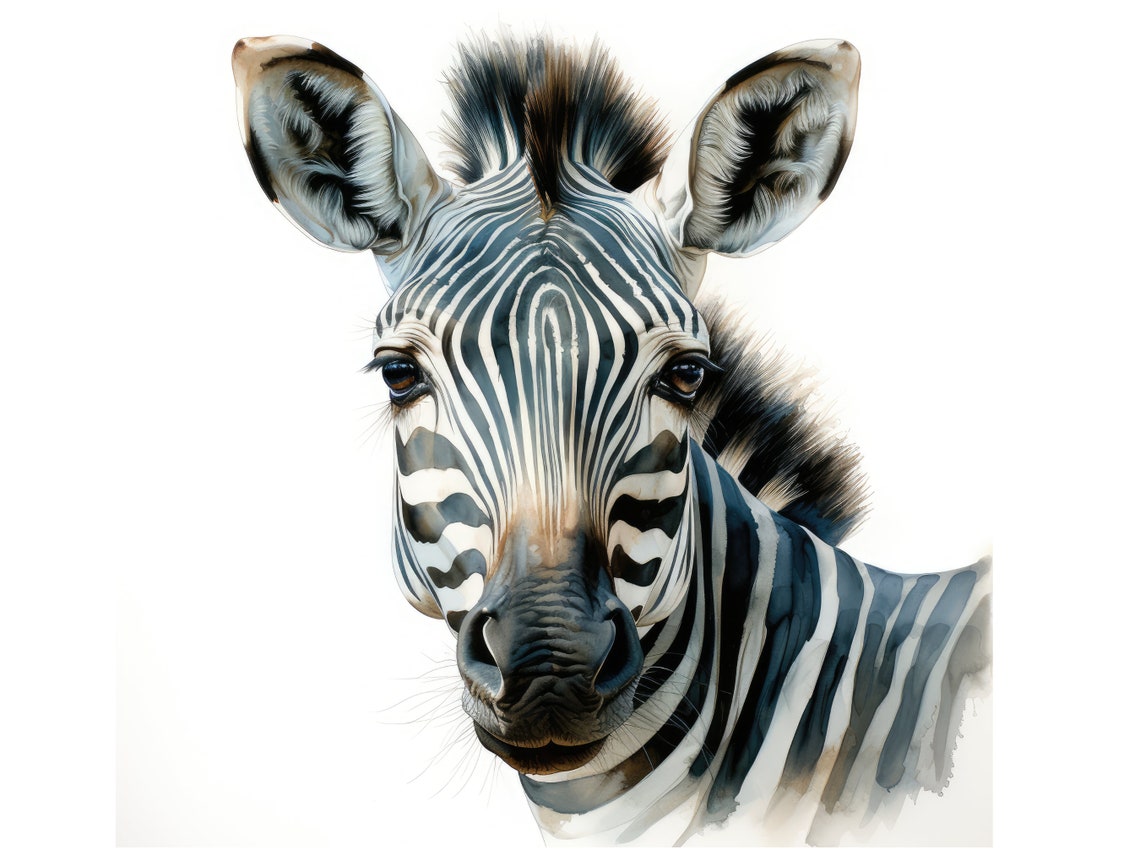 Zebra Clipart Jungle Drawings | 100 PNG Images | Water Color Print ...