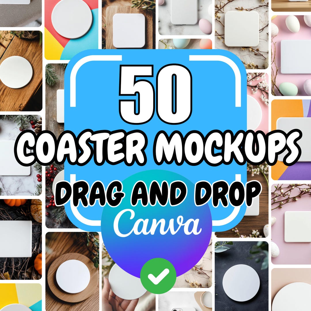 Mug Coaster Mockup Canva Slate Coaster Mockup, Car Coaster Mockup ...