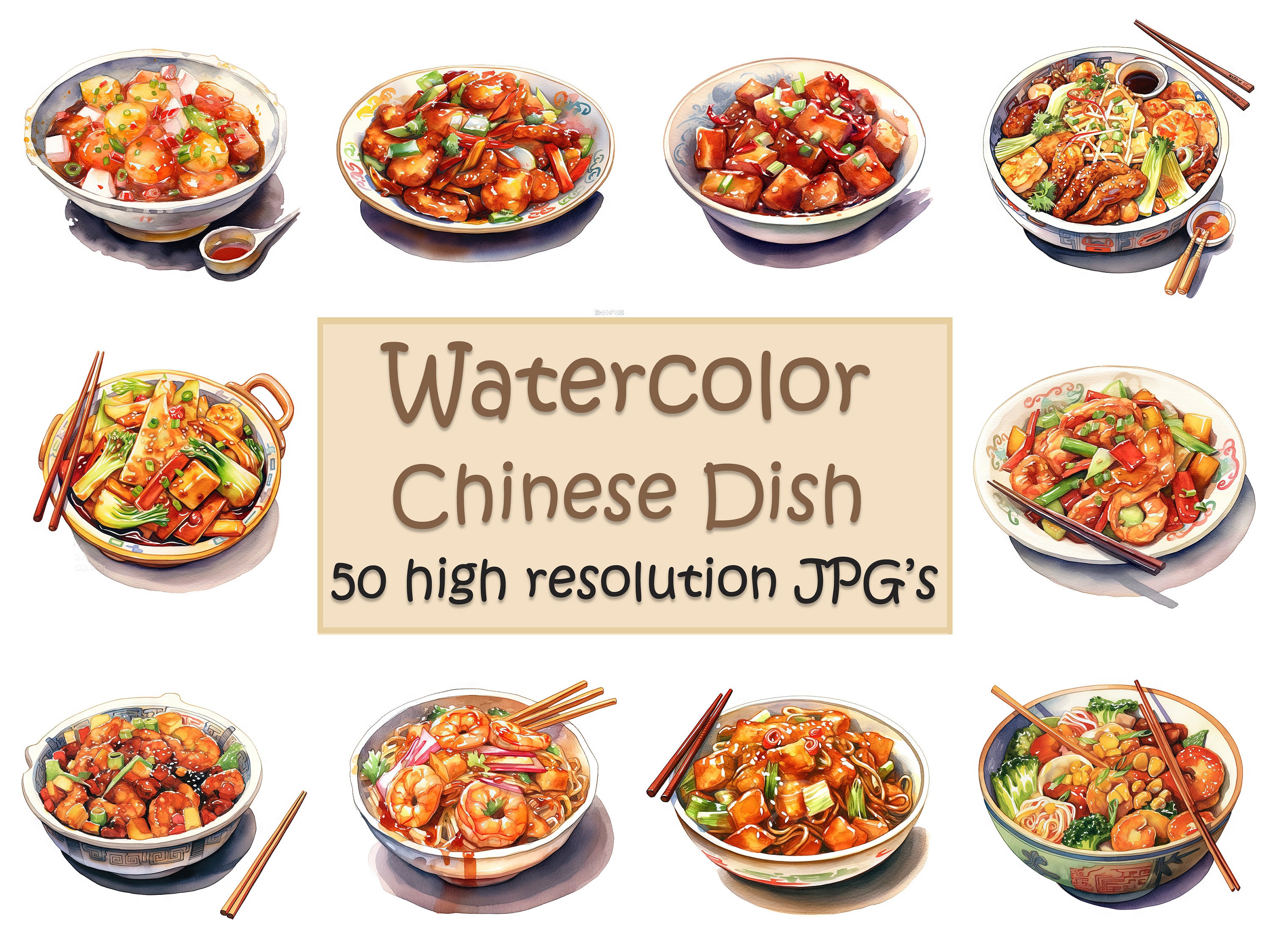 Chinese Food Clipart Noodle Chinese Dish Clipart China Food - Etsy