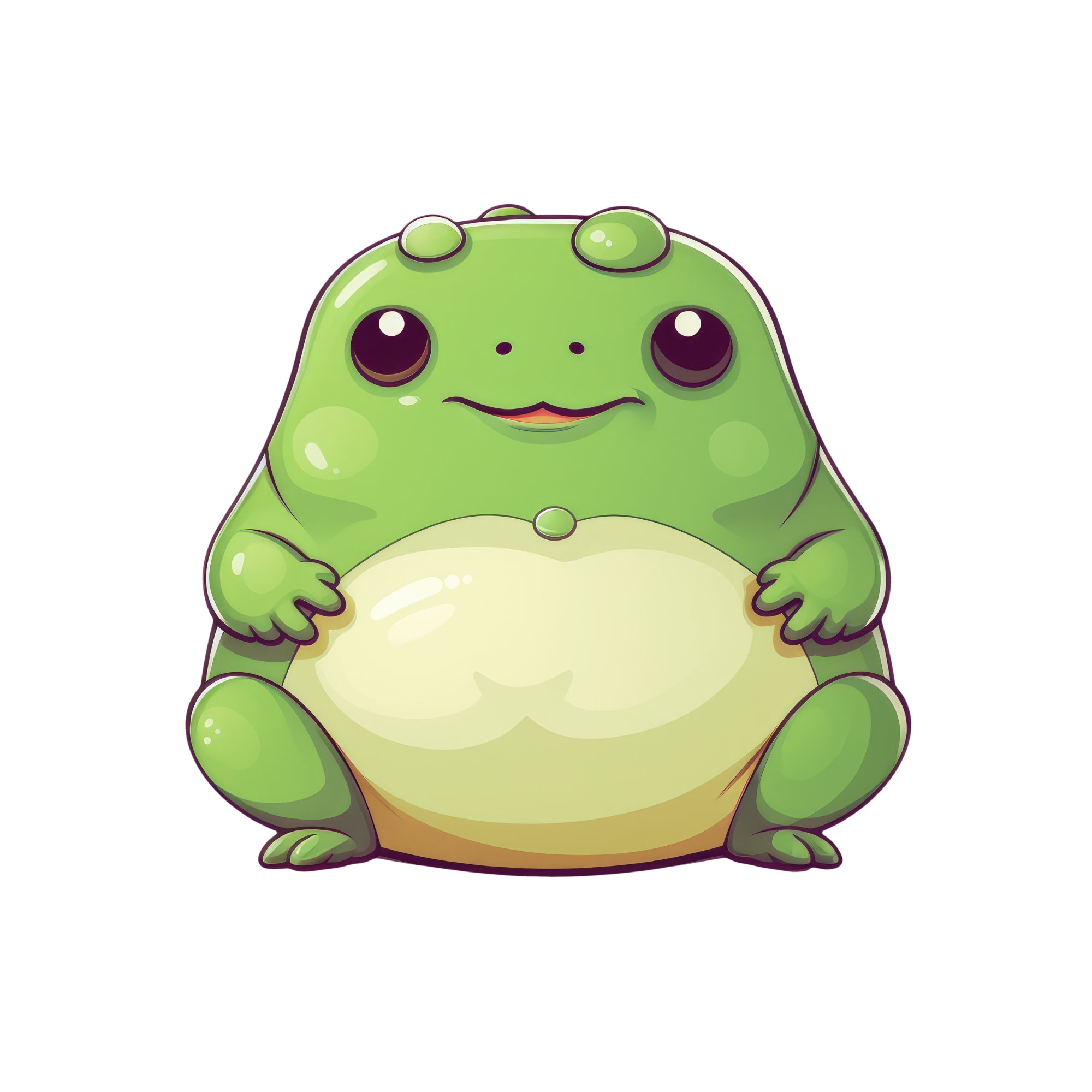 Cute Frog Clipart, Watercolor Frog Png Bundle, Clipart Pack, Fat Frogs ...