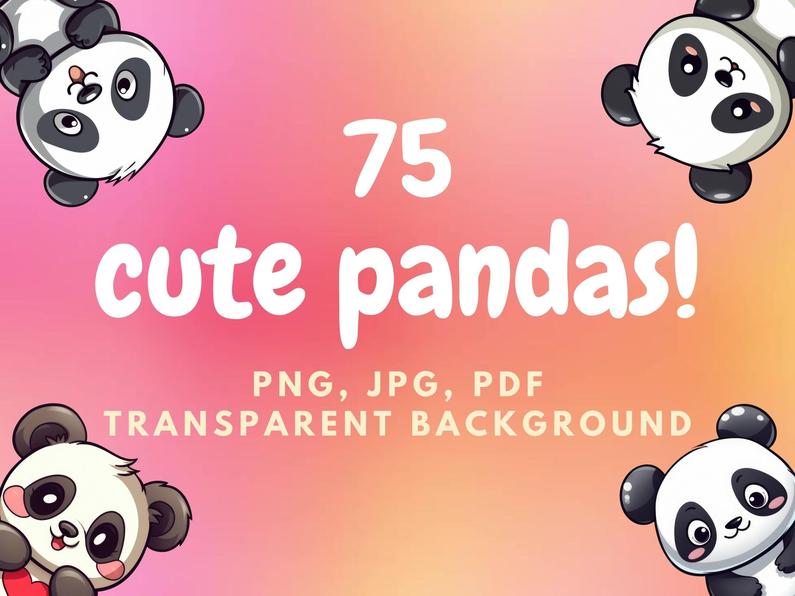 Kawaii Panda Clipart Stickers Panda Digital Download - Etsy
