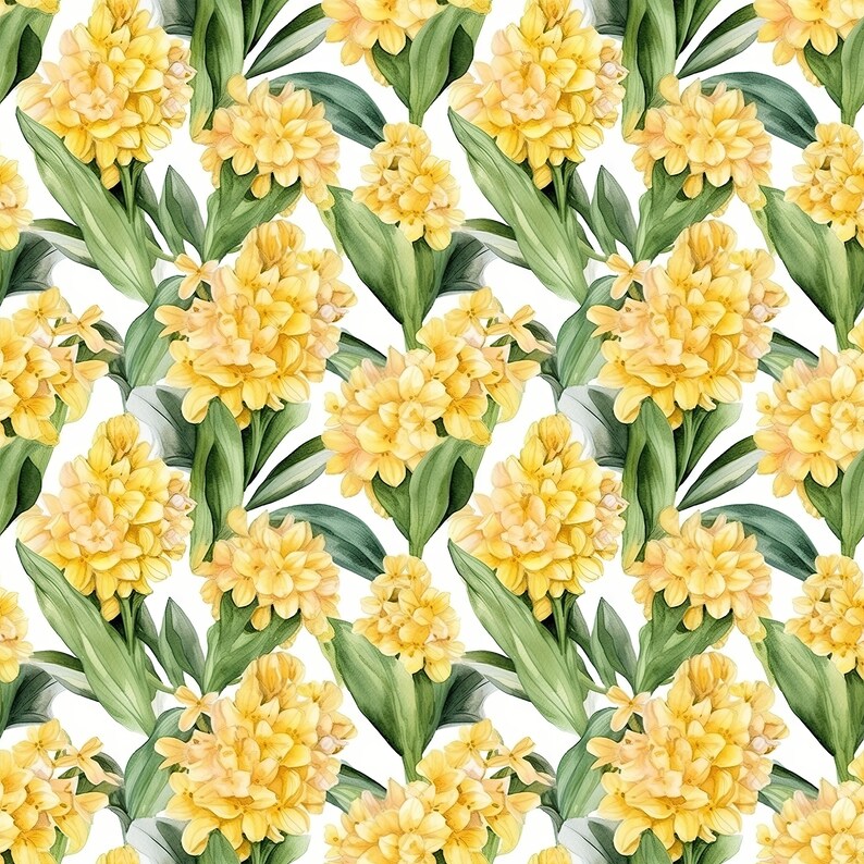 Watercolor Hyacinths, Hyacinth, 10 Seamless Patterns, Hyacinth Clipart ...