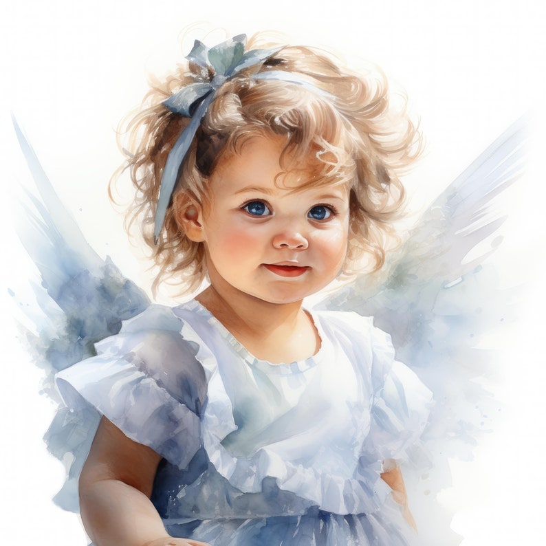 Baby Angels Watercolor Clipart Angel Babies Png Bundle - Etsy