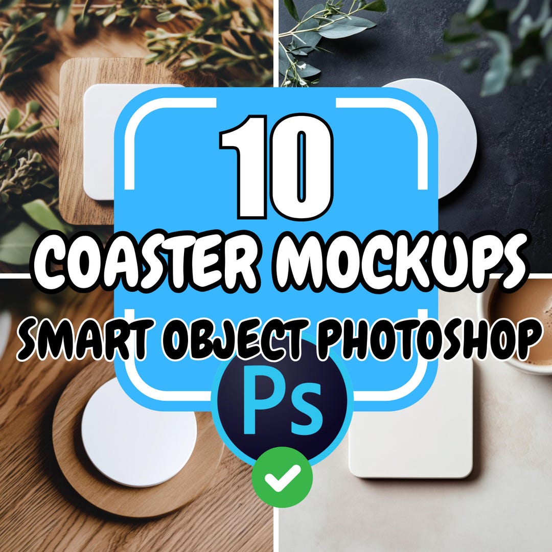 Printify Coaster Mockups, Coaster Template, Beer Bar Coasters ...