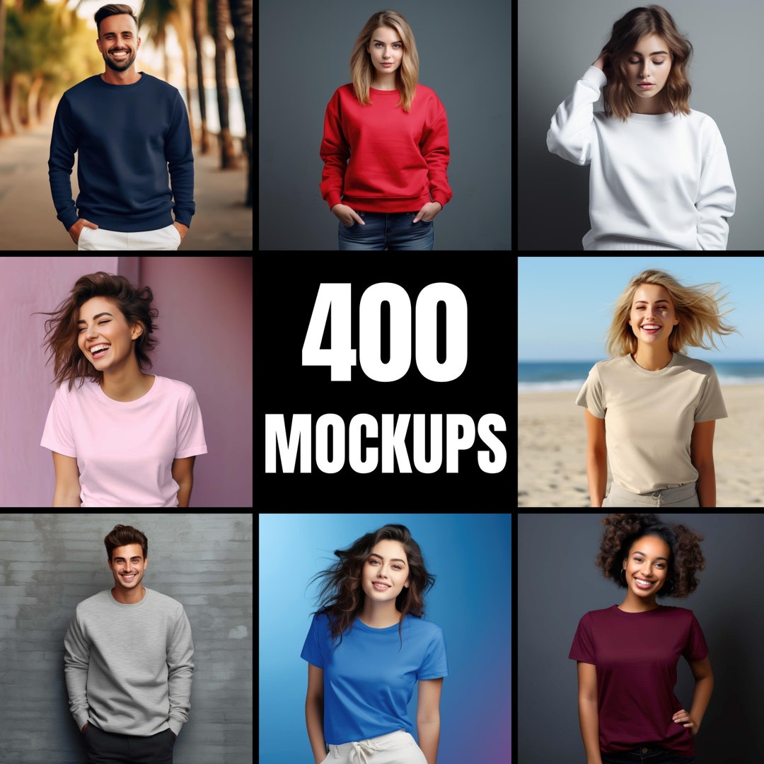 Print On Demand Mock Bundle Bella Canvas 3001 Gildan 64000 Gildan