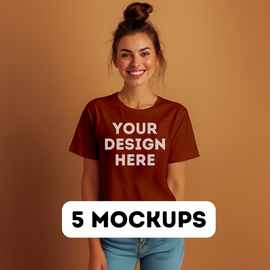 Rust Mockup Bella Canvas 3001 Rust Tshirt Mockup, Trendsetter Mockups ...