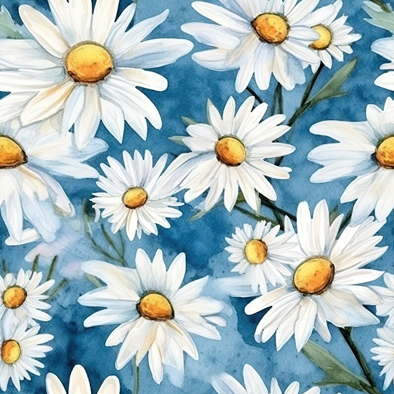 Watercolor Daisies 10 Seamless Patterns Daisies Daisy - Etsy