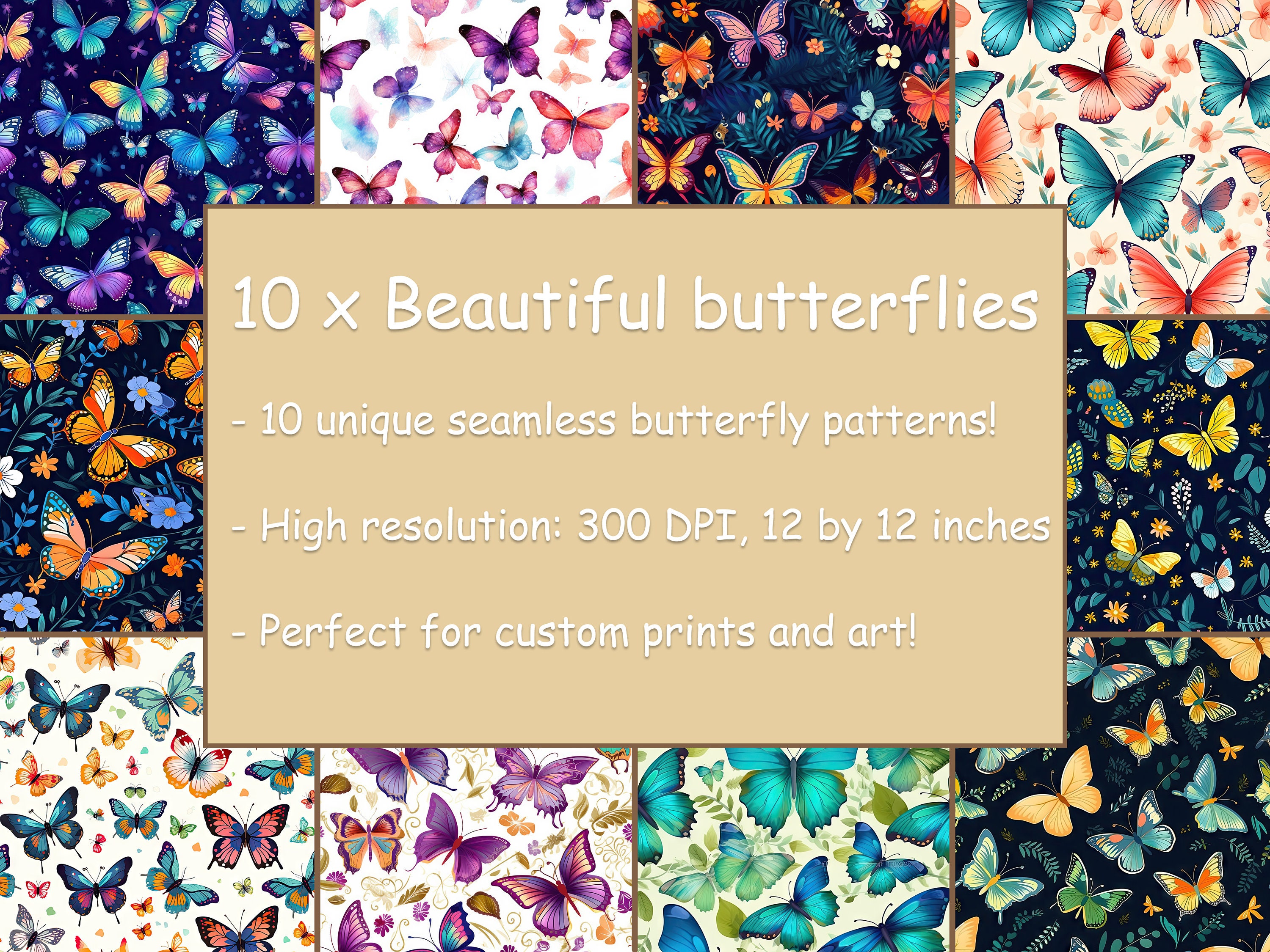 Butterfly Clipart Butterfly Seamless Pattern Butterfly Clipart - Etsy