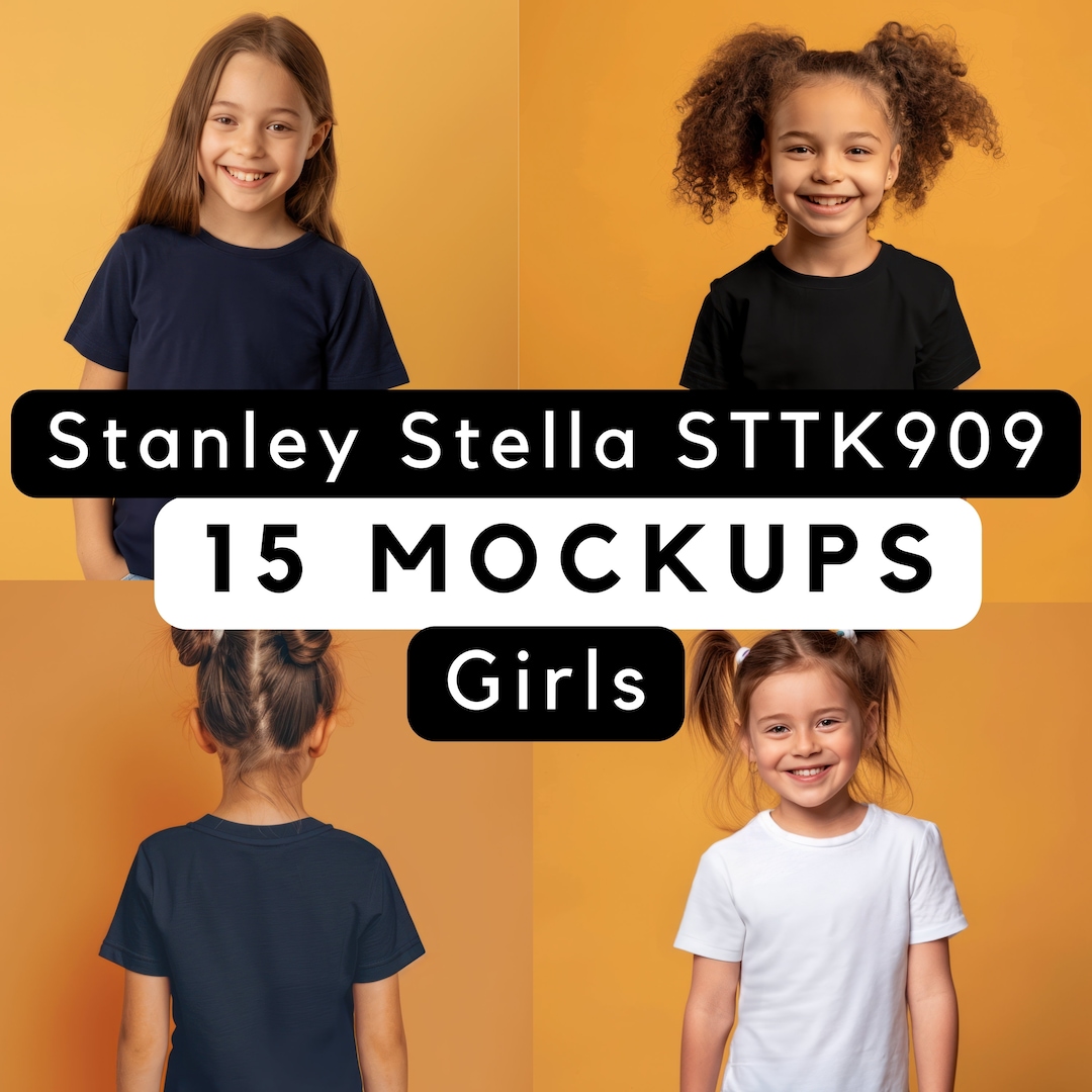 Stella Kids Mockup Bundle, STTK909 Kids Mockup, Eco Tee Mockup, Stanley ...